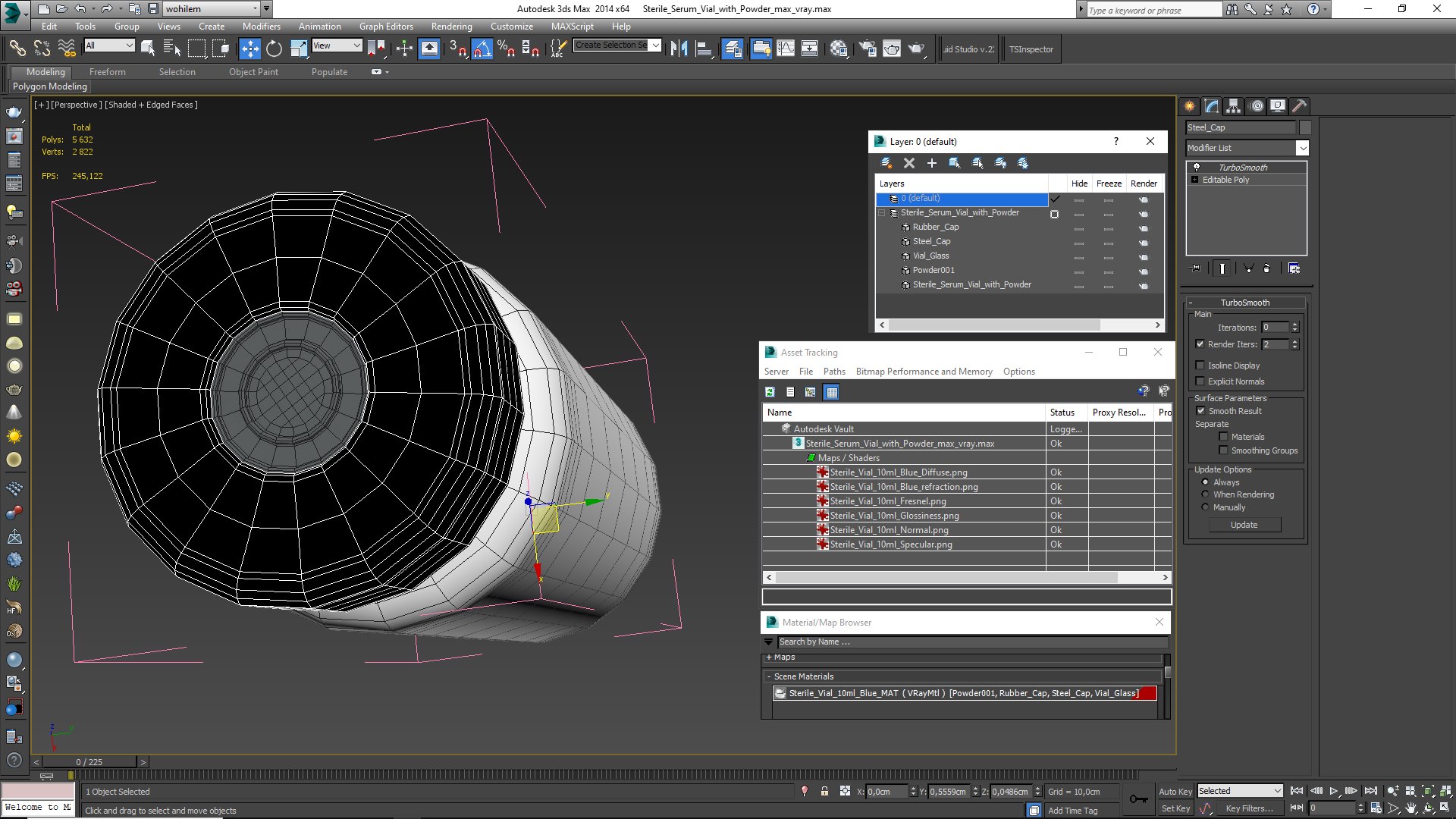 3D Model Sterile Serum Vial With Powder - TurboSquid 2262348