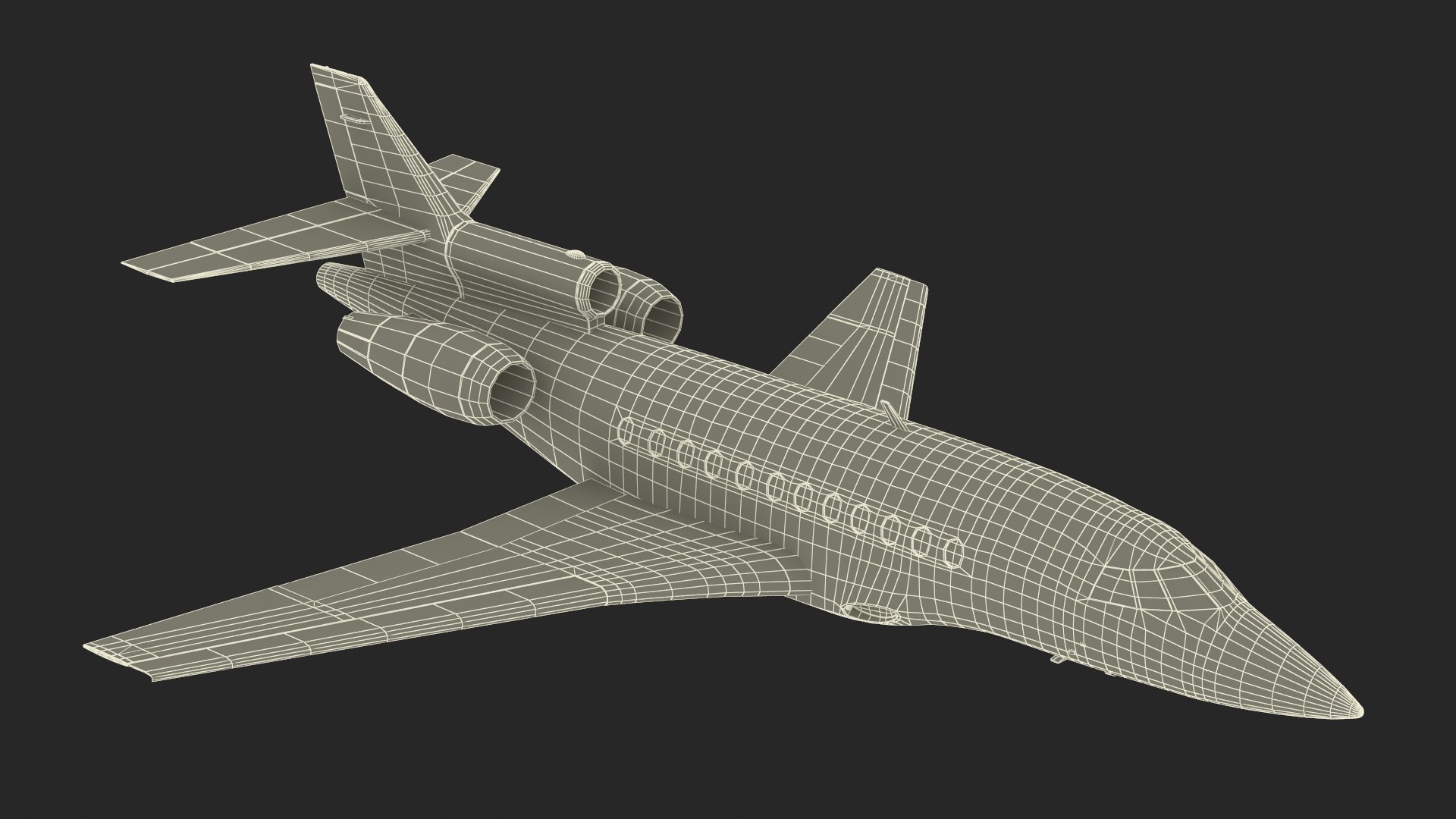 3D Dassault Falcon 900 Jet Simplified No Chassis Model - TurboSquid 2384515