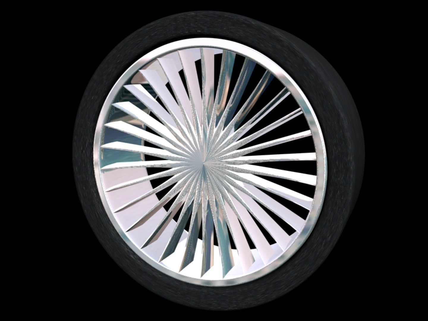 3d model spoke chrome wheels tyres