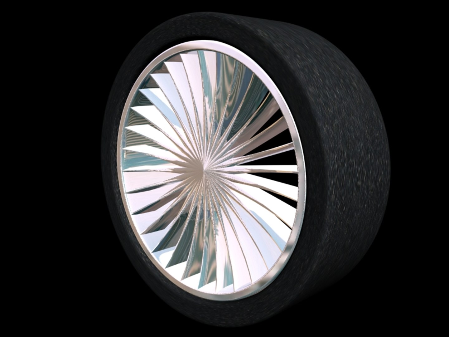 3d model spoke chrome wheels tyres