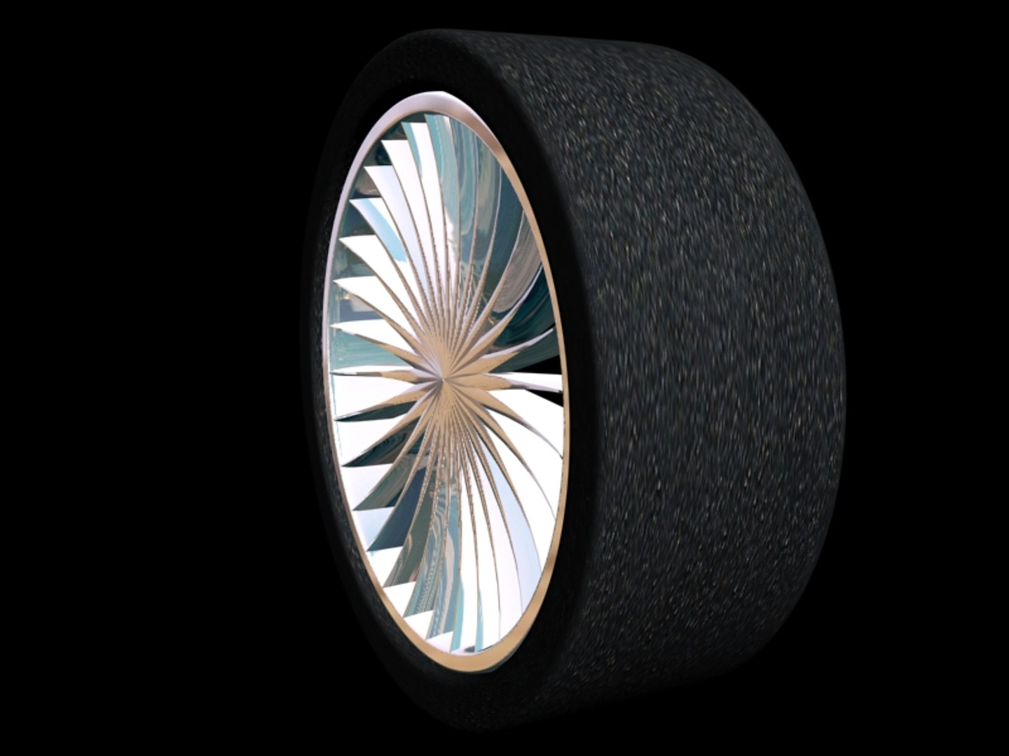 3d model spoke chrome wheels tyres