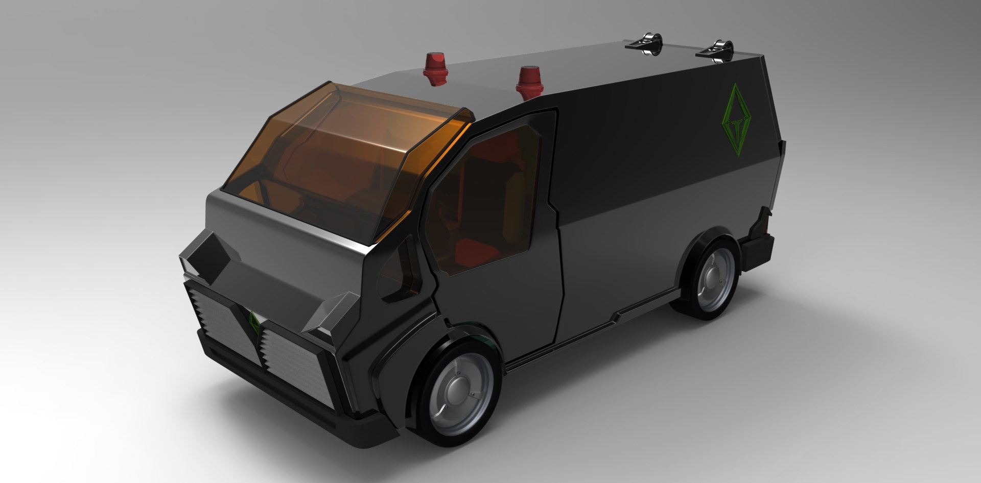 Maya Futuristic Fbi Police Van