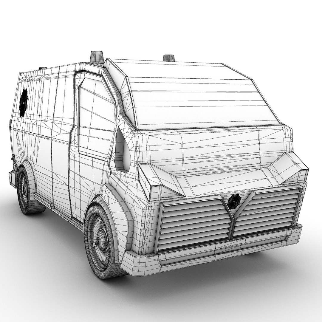Maya Futuristic Fbi Police Van