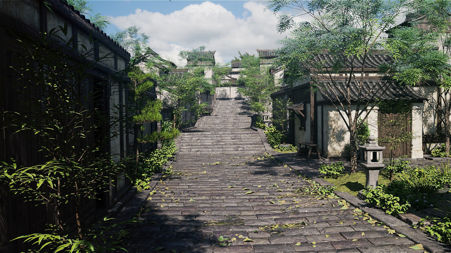 3D Ancient Chinese Forest Path Scene - TurboSquid 2373389