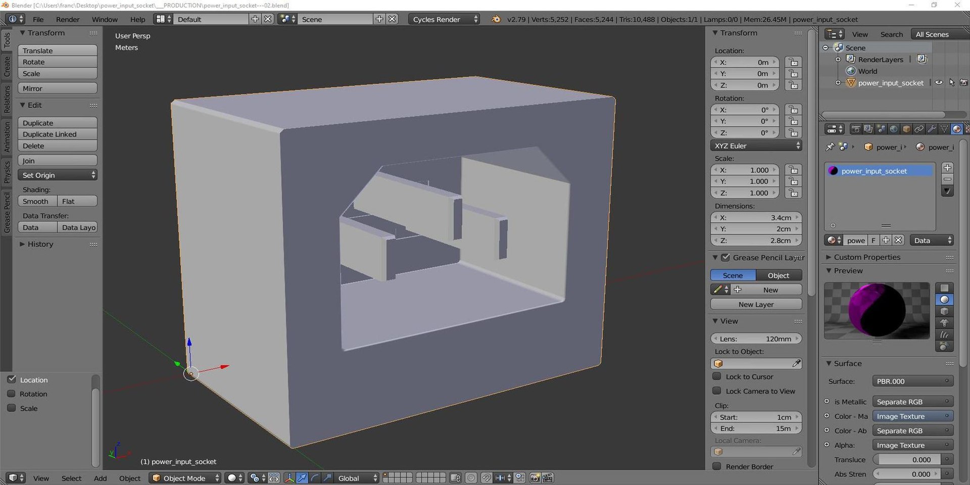 3D Model Power Input Socket - TurboSquid 1542796