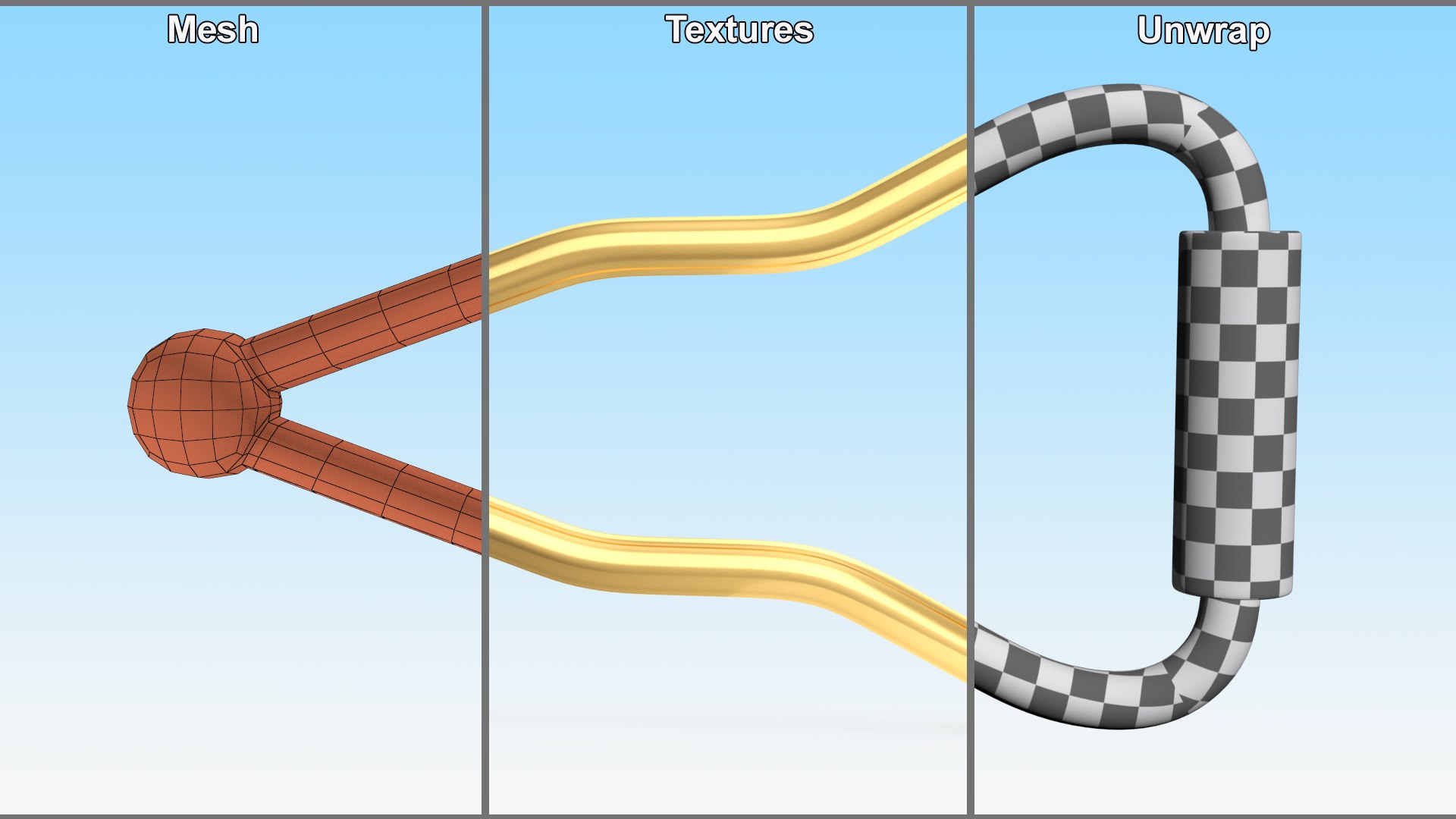 Clasp Figure Eight Safety Gold 3D Model - TurboSquid 2121868