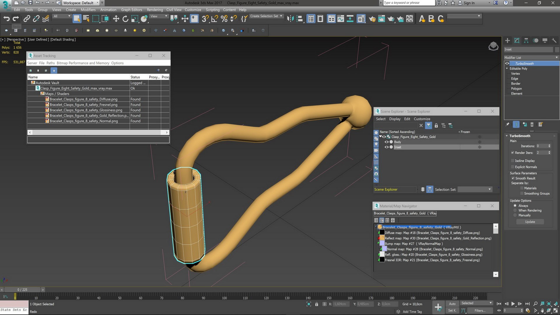 Clasp Figure Eight Safety Gold 3D Model - TurboSquid 2121868