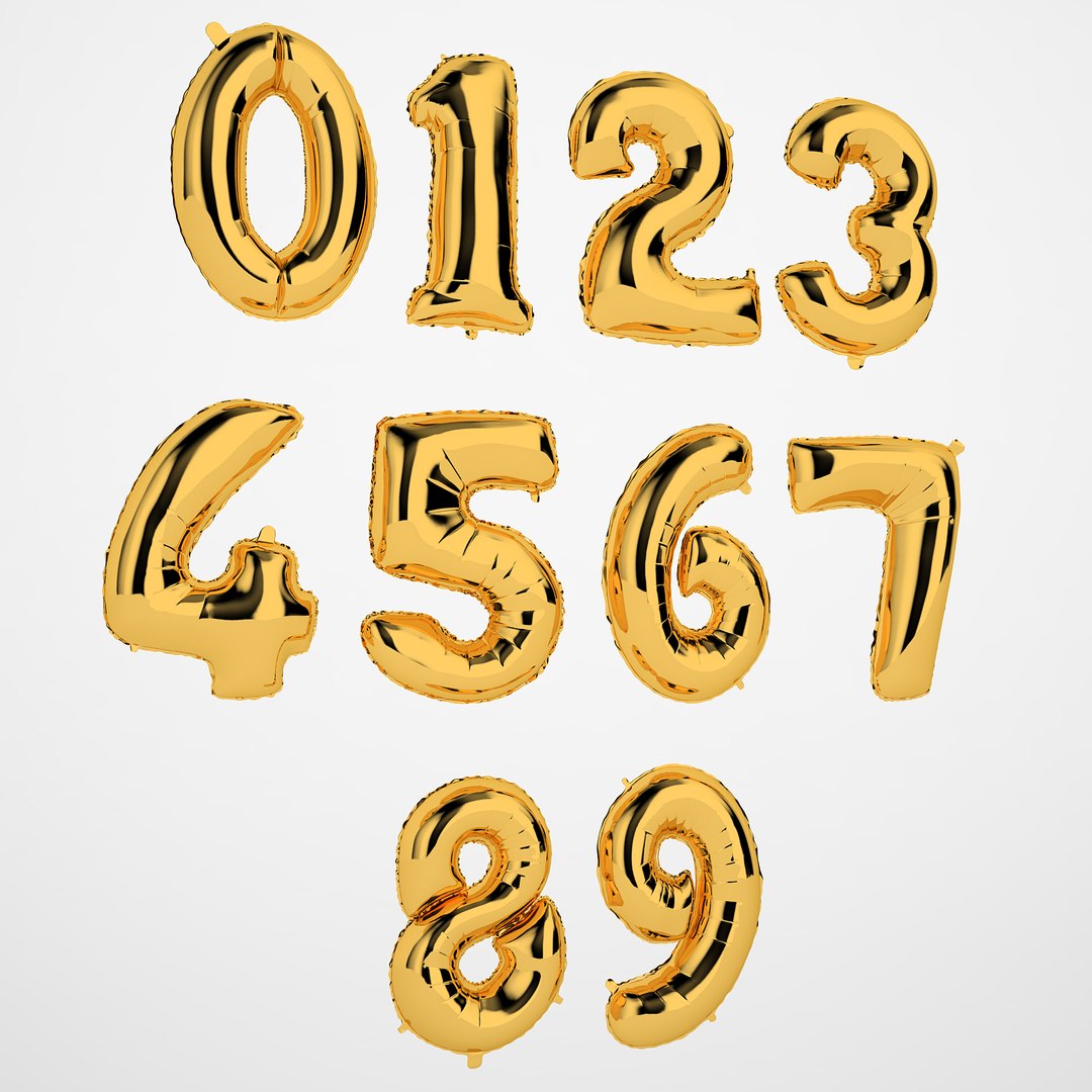 Foil Balloon Number Model - TurboSquid 1373283