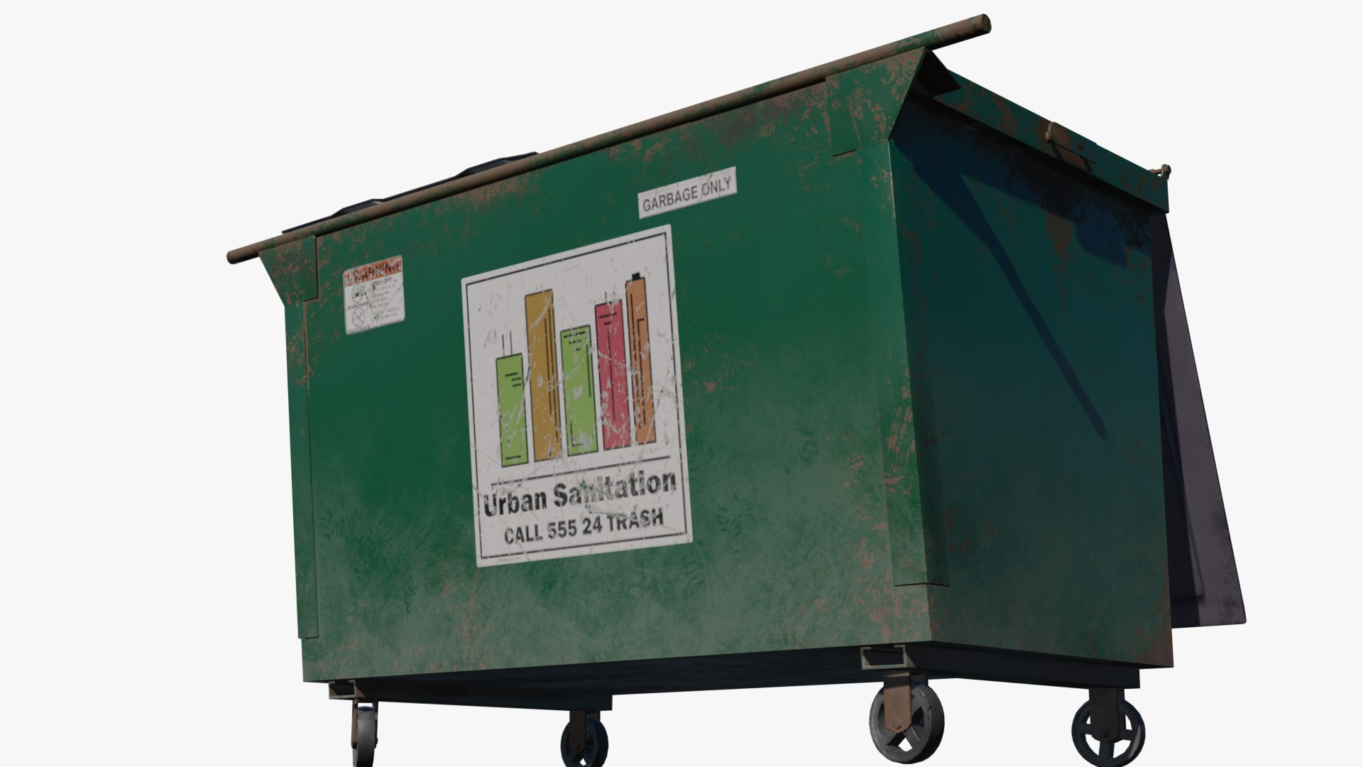 3D Model American Alley Dumpster Set - TurboSquid 2312948