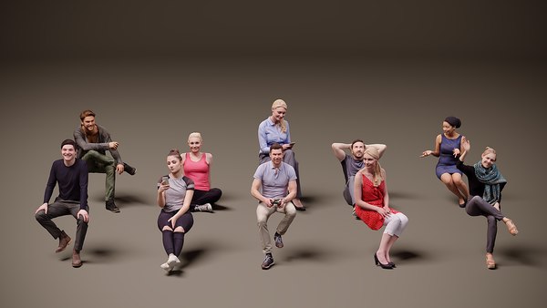 modelo 3d Personas sentadas x 10 12 - TurboSquid 2493329