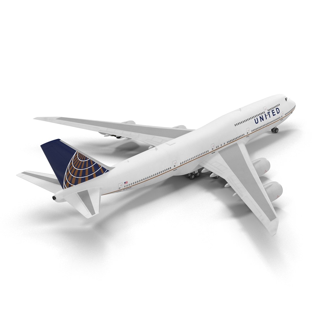 3d boeing 747 8i united