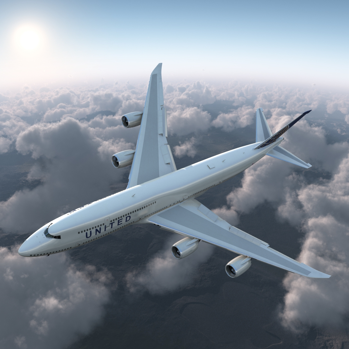 3d boeing 747 8i united