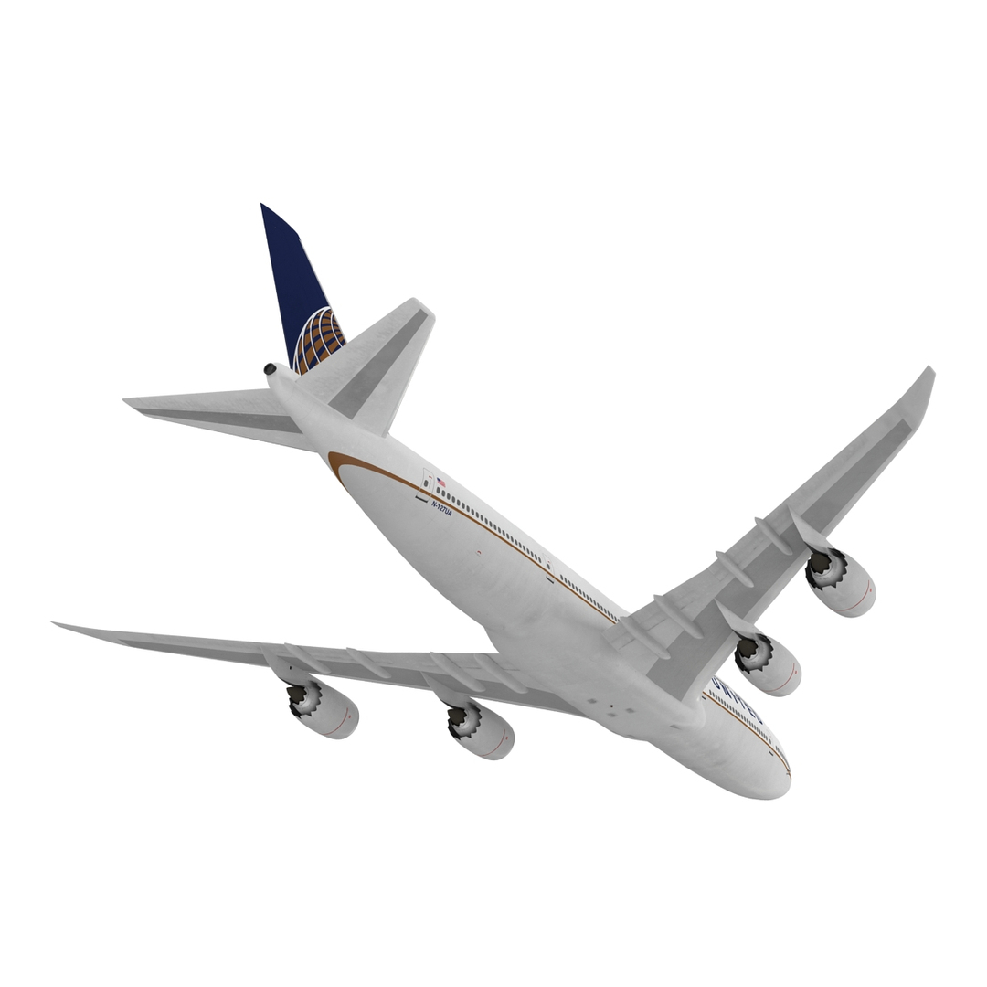 3d boeing 747 8i united