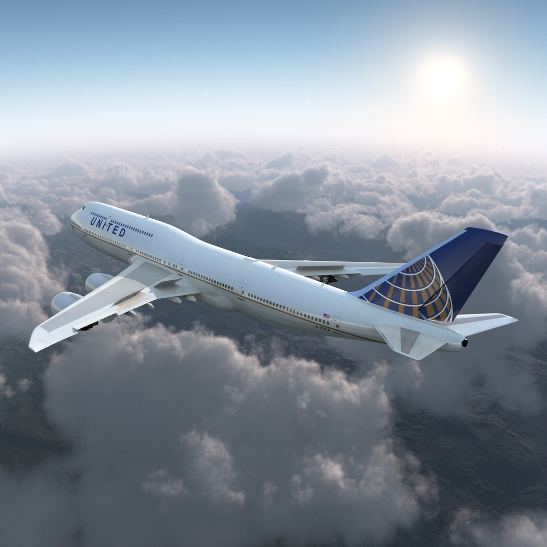 3d boeing 747 8i united