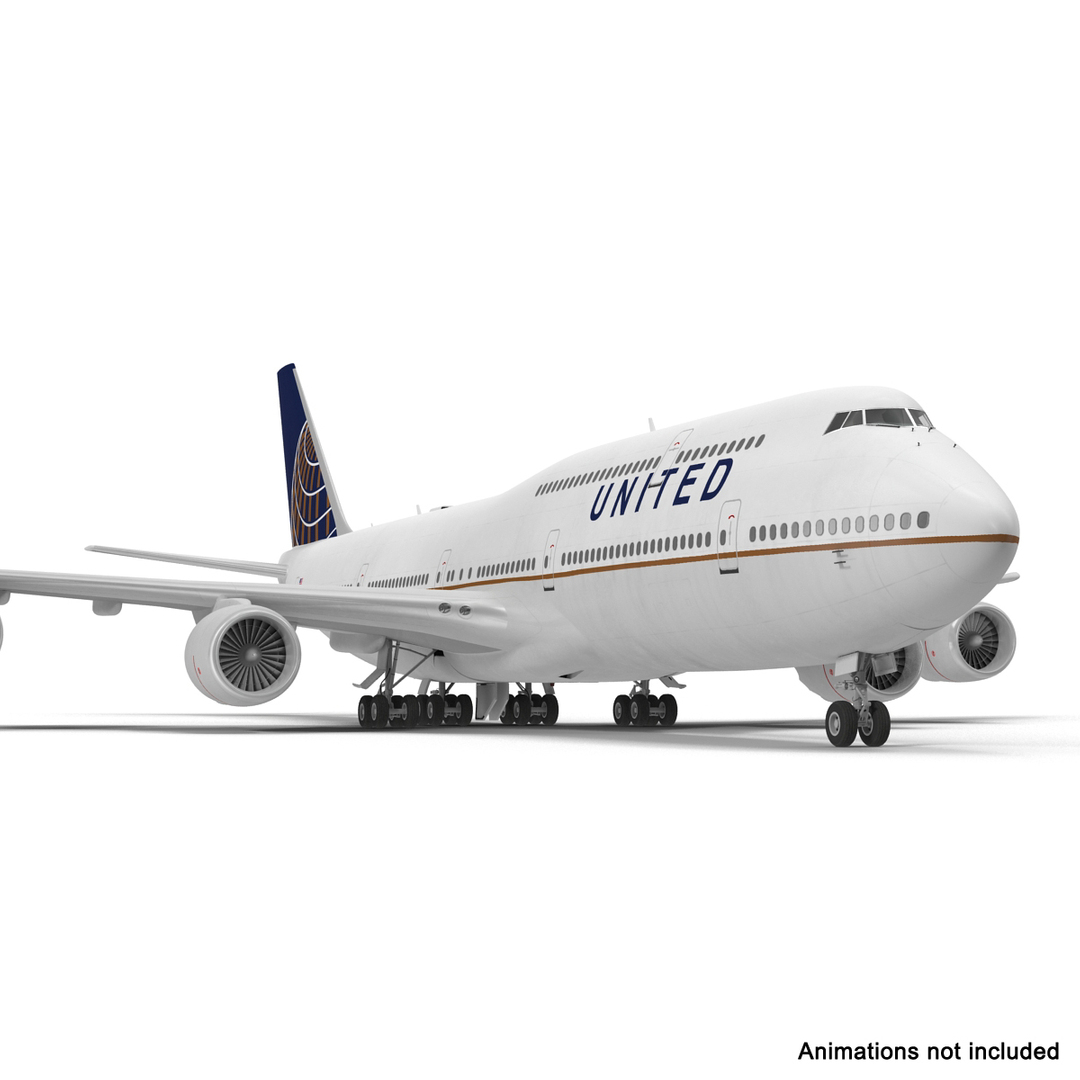 3d boeing 747 8i united