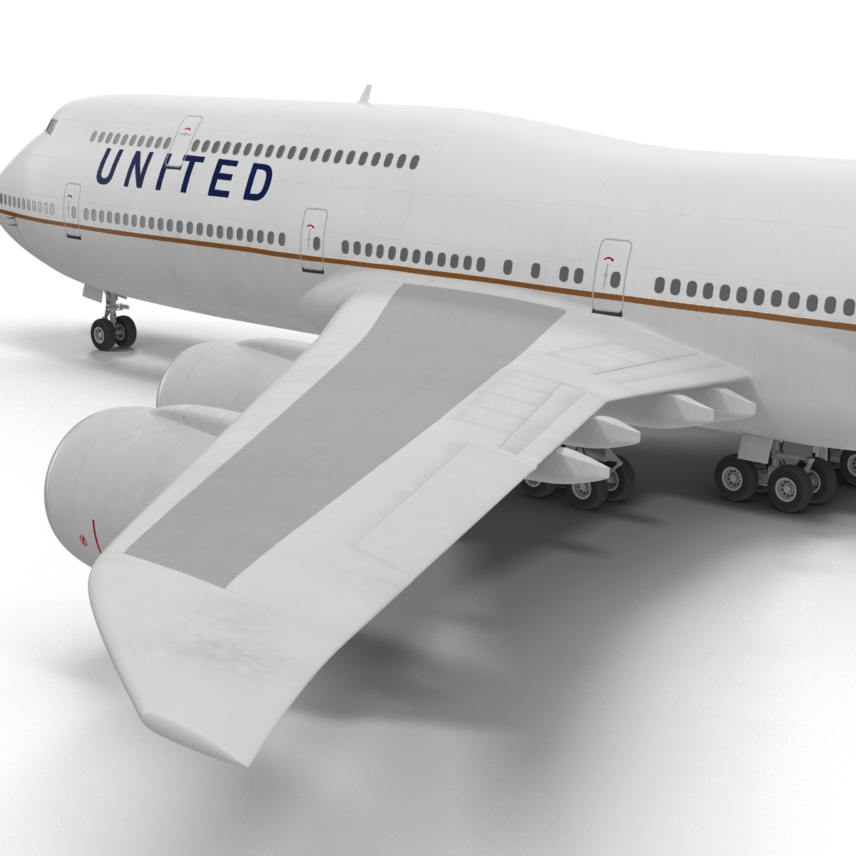3d boeing 747 8i united