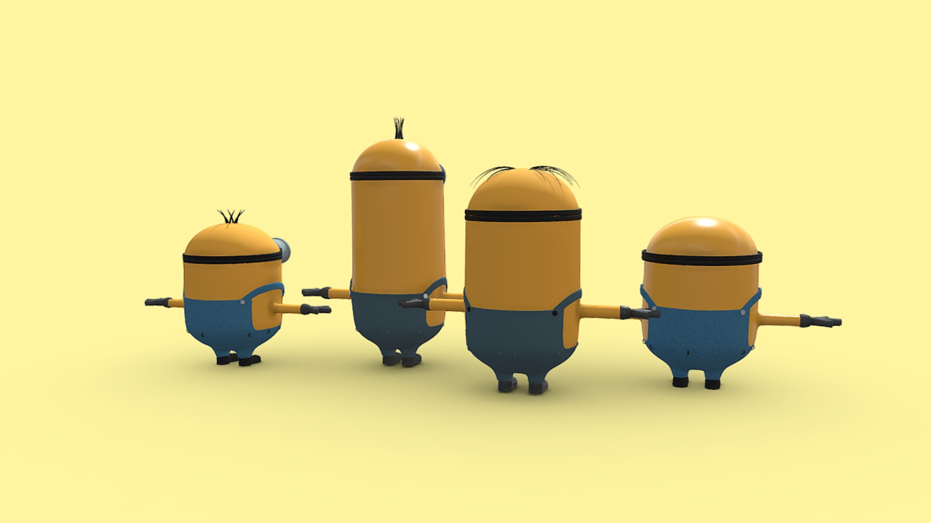 Minions Gang Of Four 3D - TurboSquid 2168038