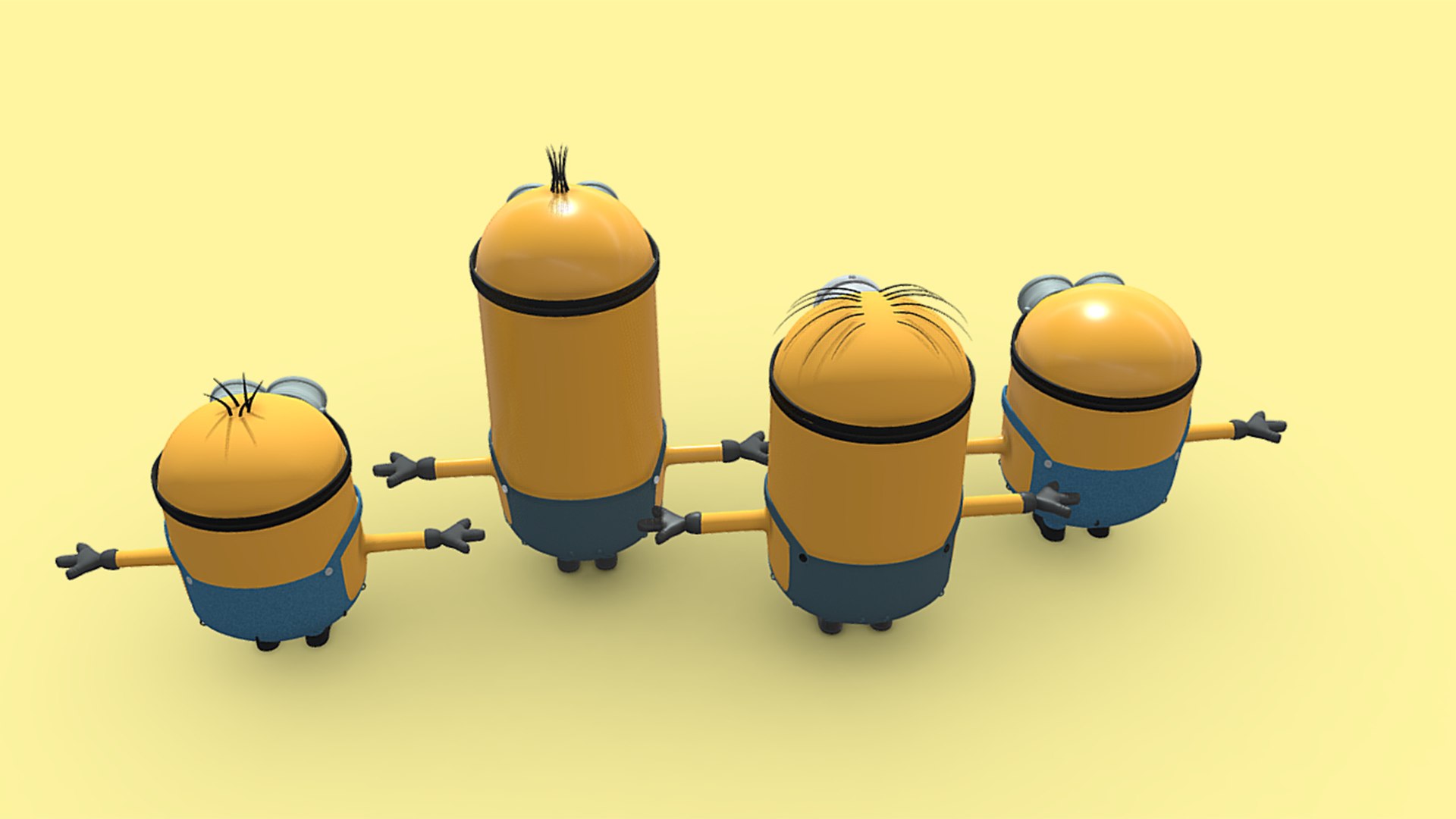 Minions Gang Of Four 3D - TurboSquid 2168038