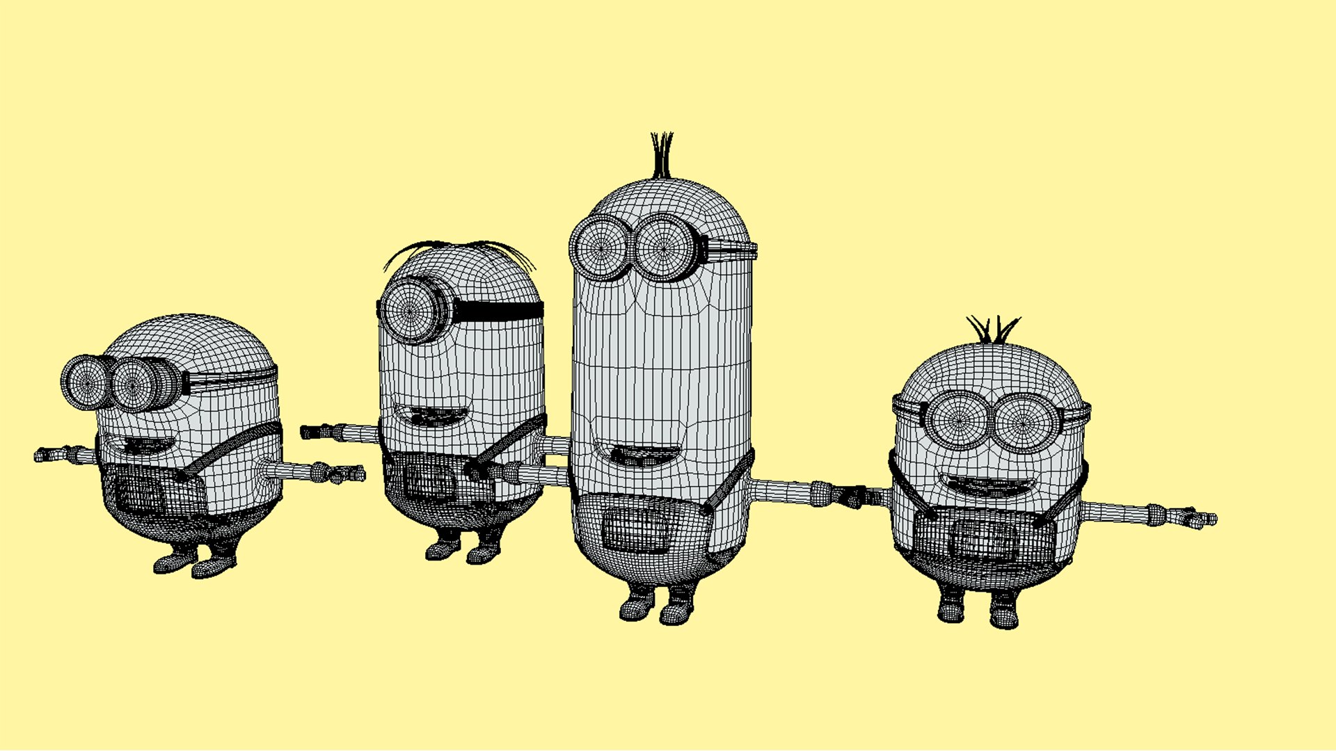 Minions Gang Of Four 3D - TurboSquid 2168038