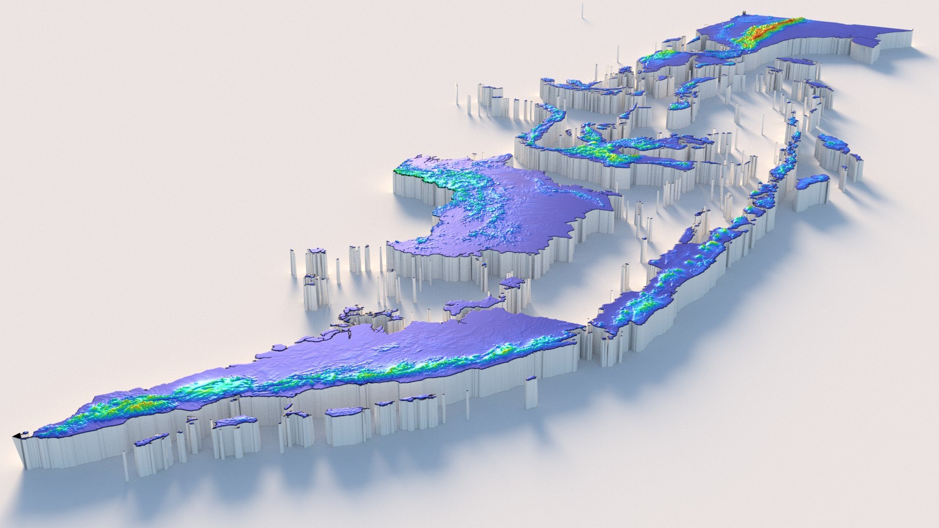 Indonesia Terrain Map 3D Model - TurboSquid 2336178