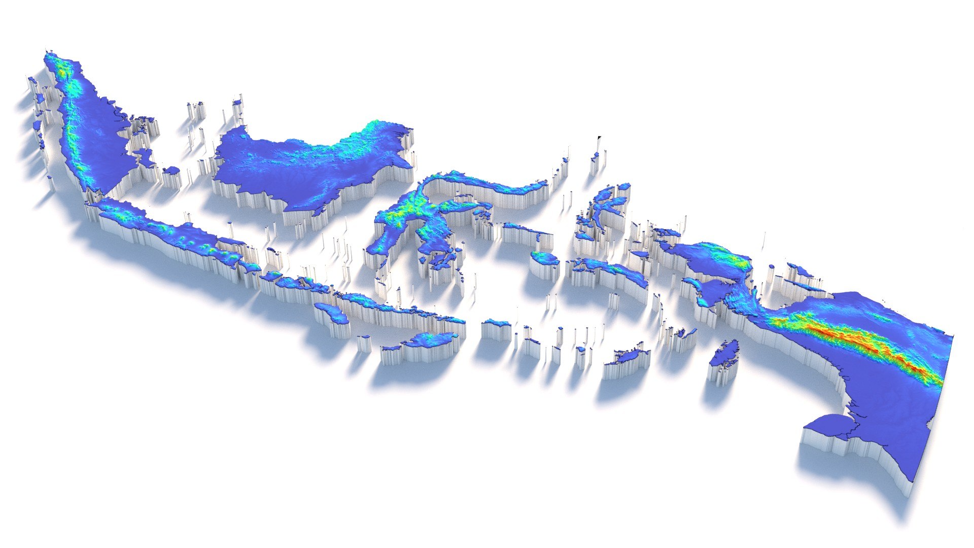 Indonesia Terrain Map 3D Model - TurboSquid 2336178