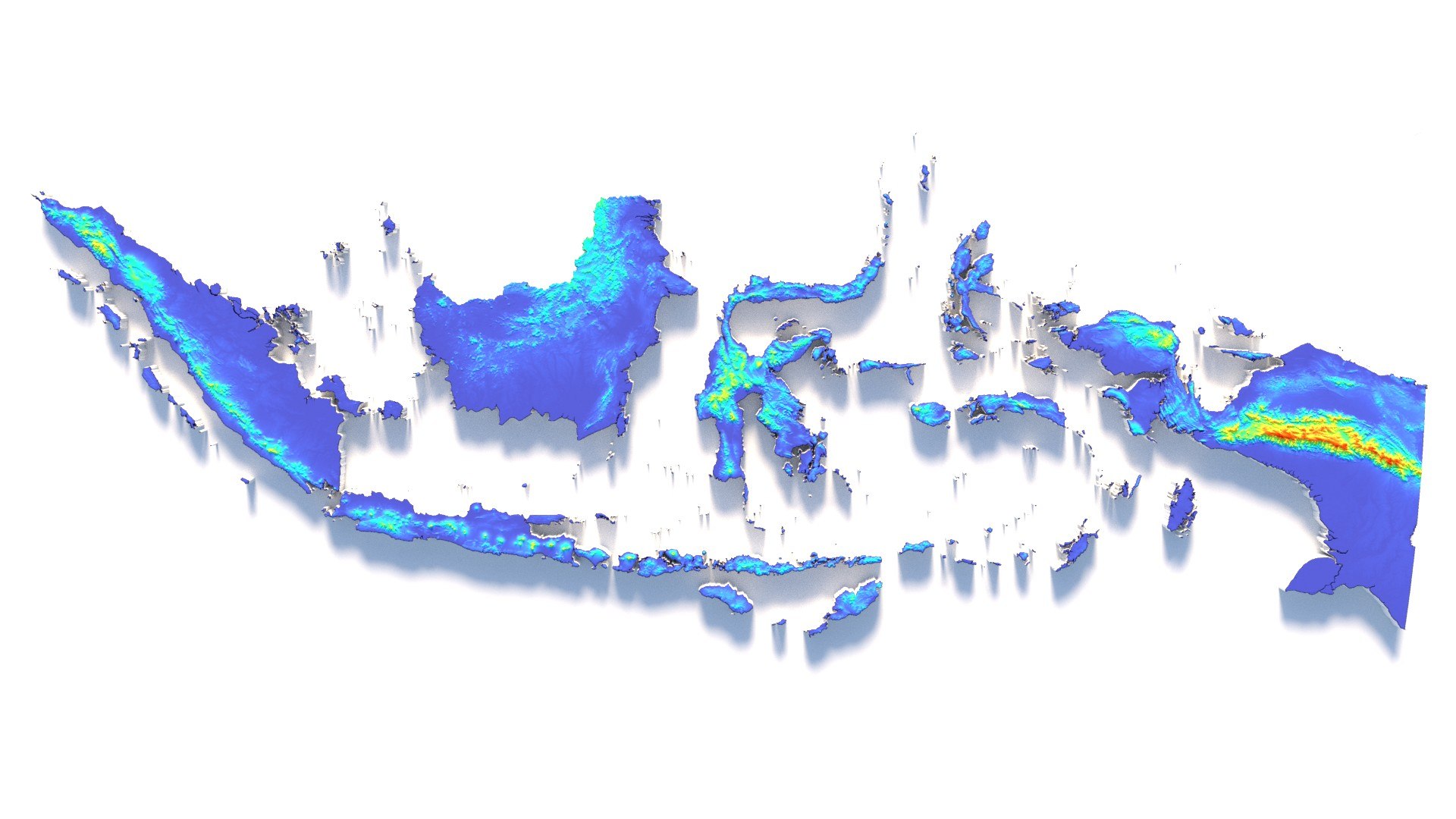 Indonesia Terrain Map 3D Model - TurboSquid 2336178