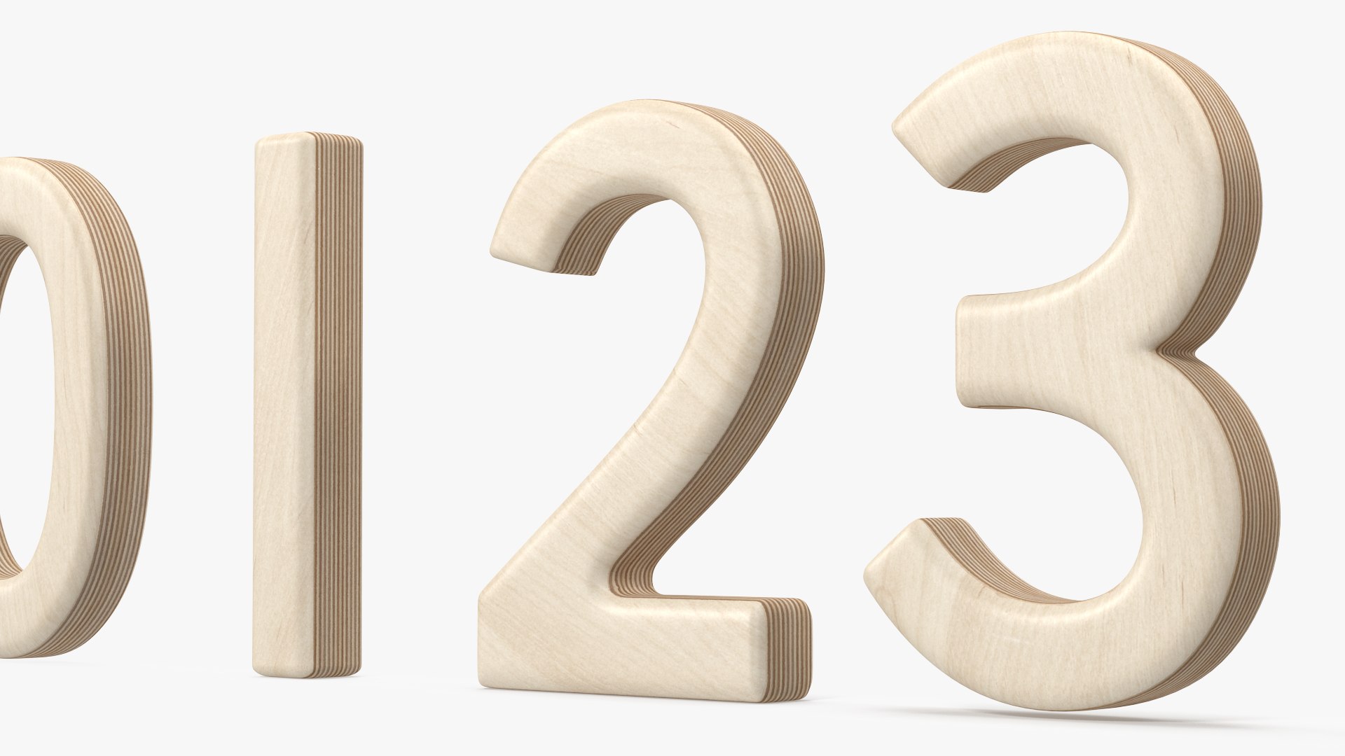 Plywood Numbers Set 3D - TurboSquid 1774132