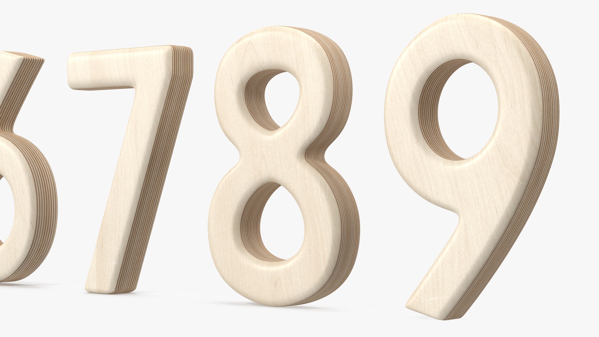 Plywood Numbers Set 3D - TurboSquid 1774132