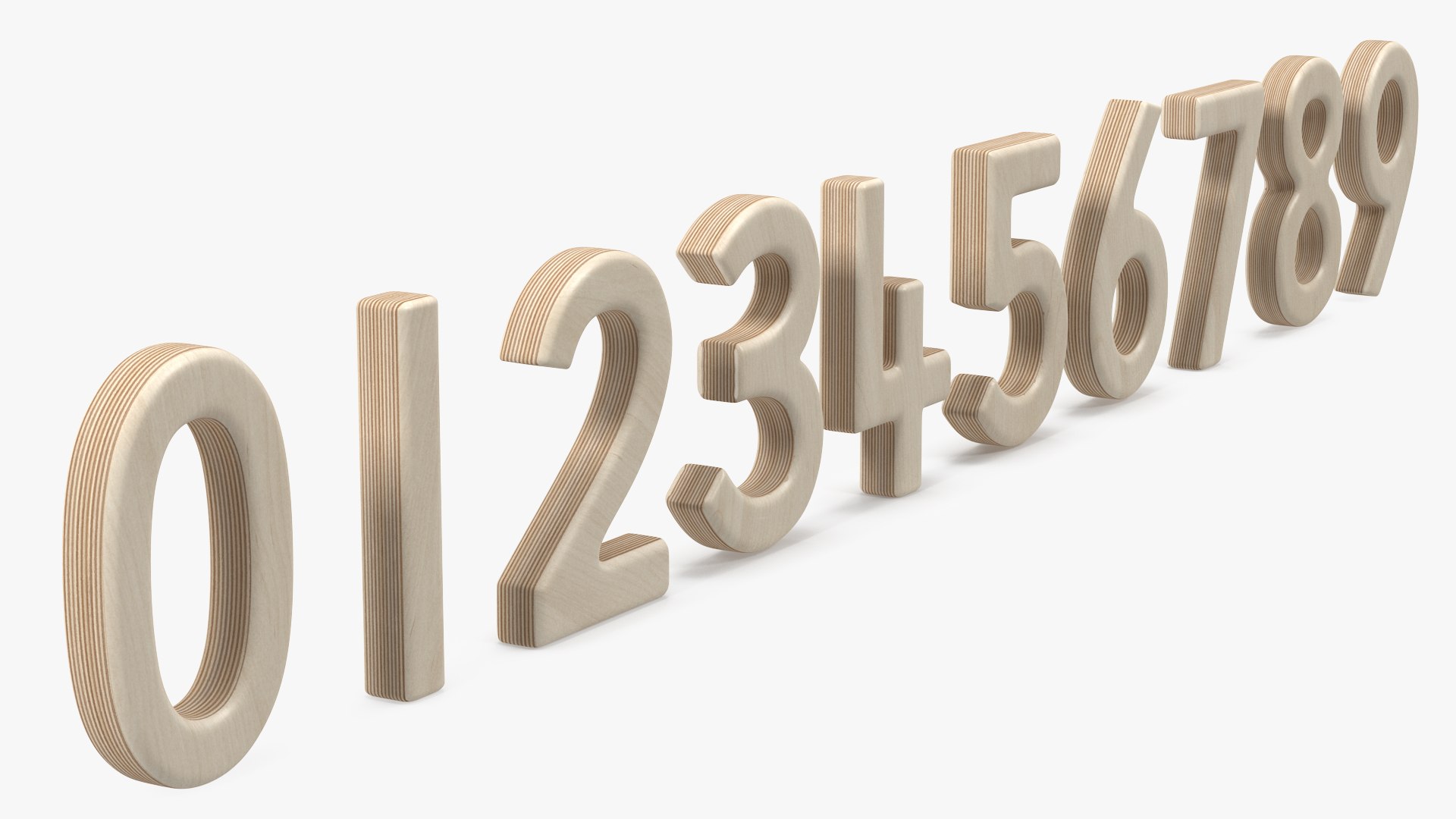 Plywood Numbers Set 3D - TurboSquid 1774132