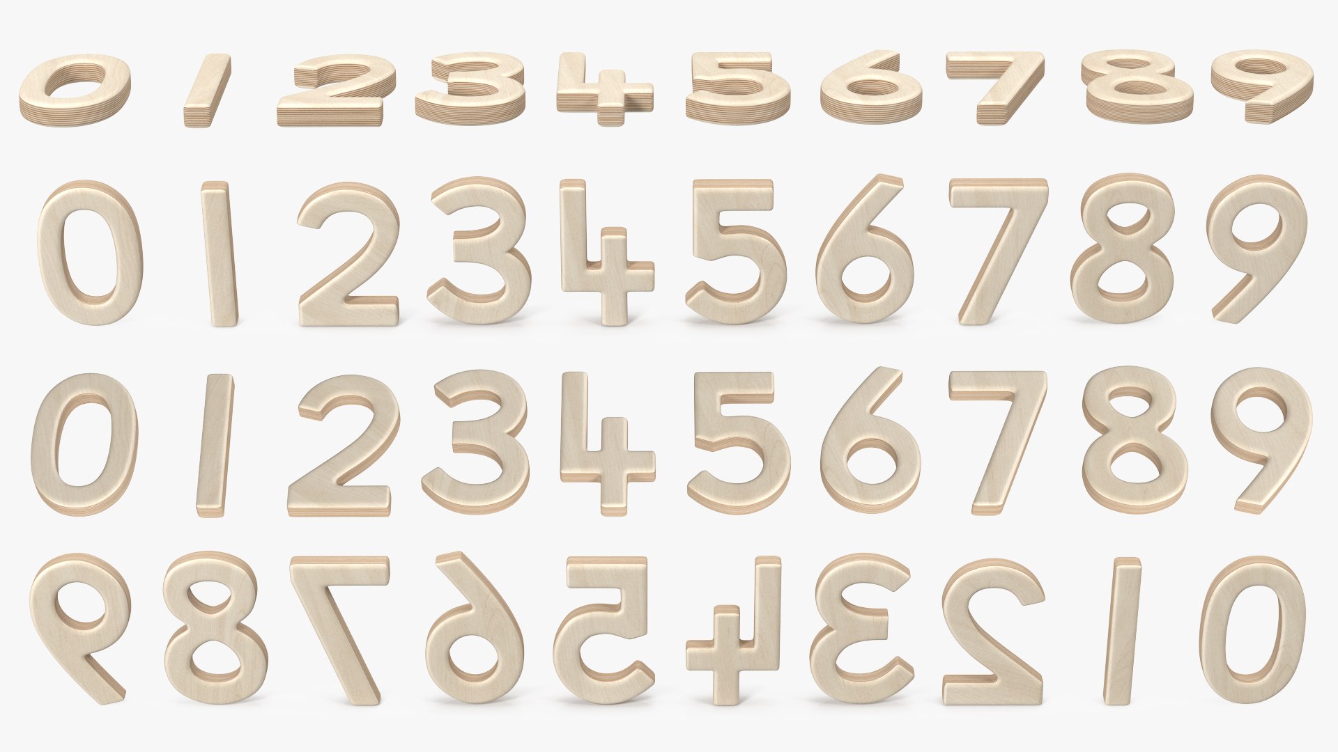 Plywood Numbers Set 3D - TurboSquid 1774132