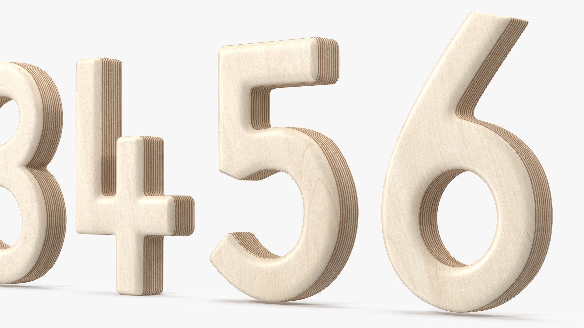 Plywood Numbers Set 3D - TurboSquid 1774132