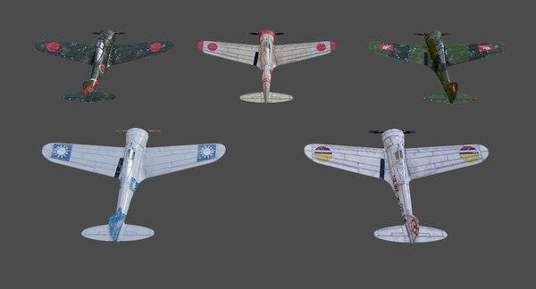 aircraft ki-27 nate real-time obj