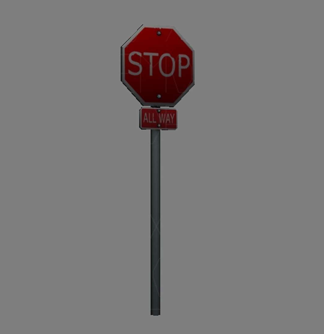 Stop Sign Obj Free