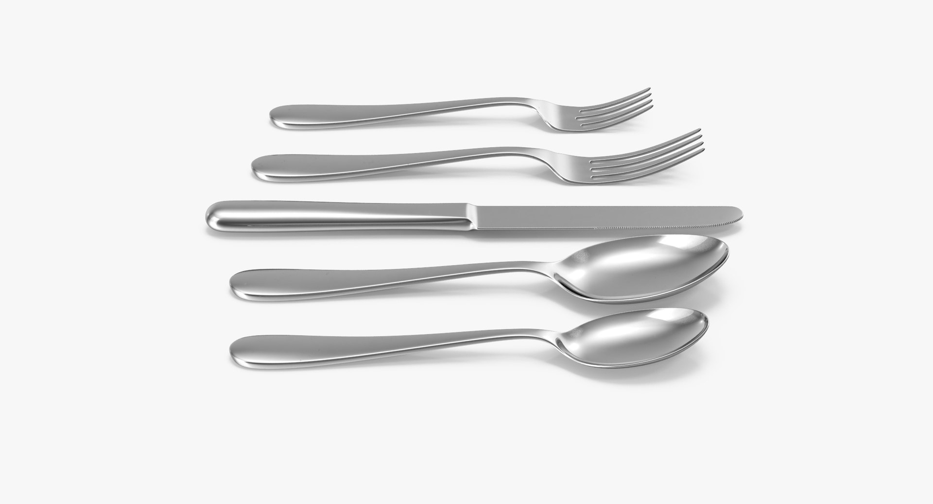 Simple Flatware Set 01 C4d
