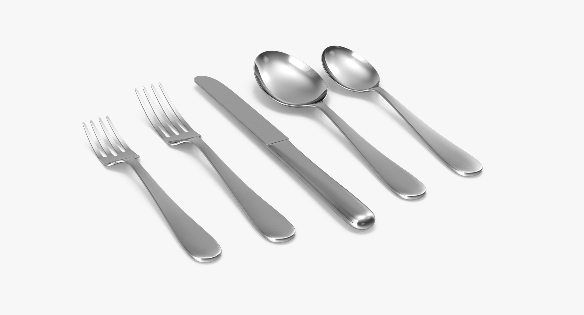 Simple Flatware Set 01 C4d