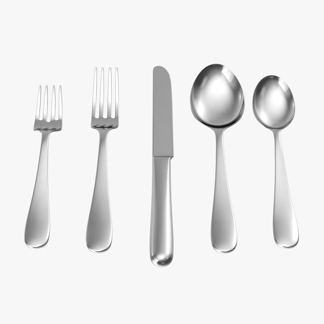 Simple Flatware Set 01 C4d
