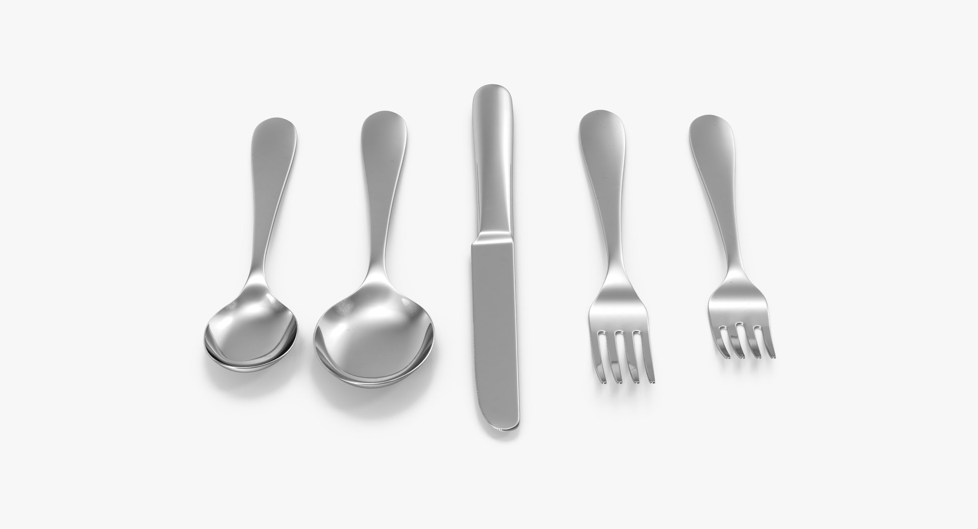 Simple Flatware Set 01 C4d