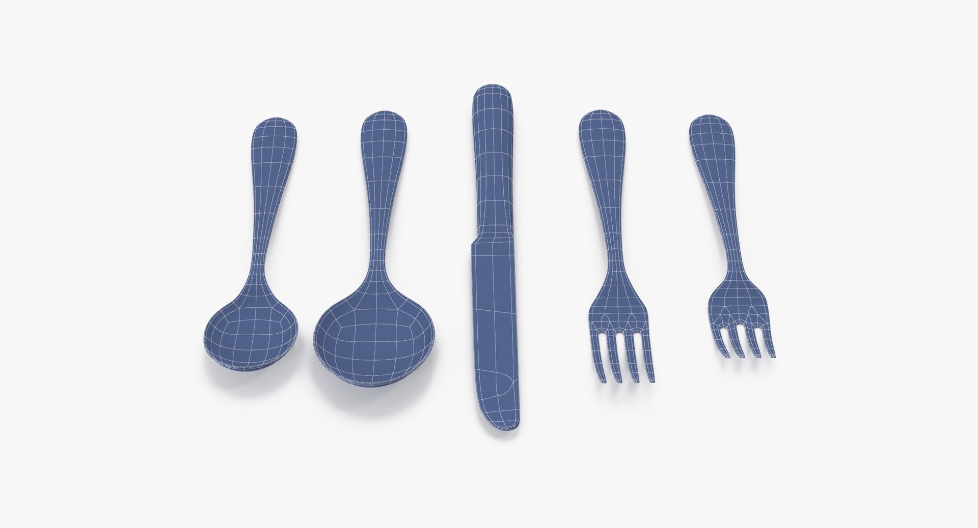 Simple Flatware Set 01 C4d