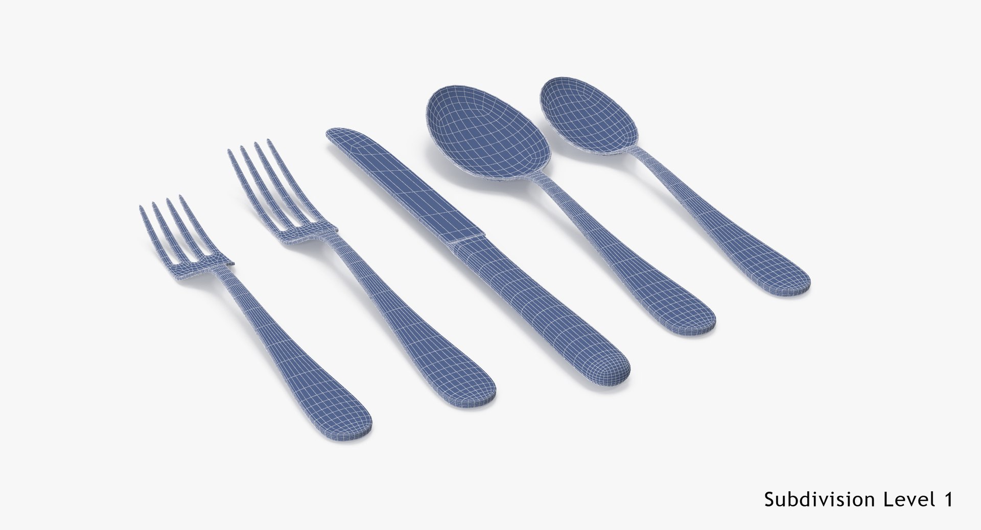Simple Flatware Set 01 C4d