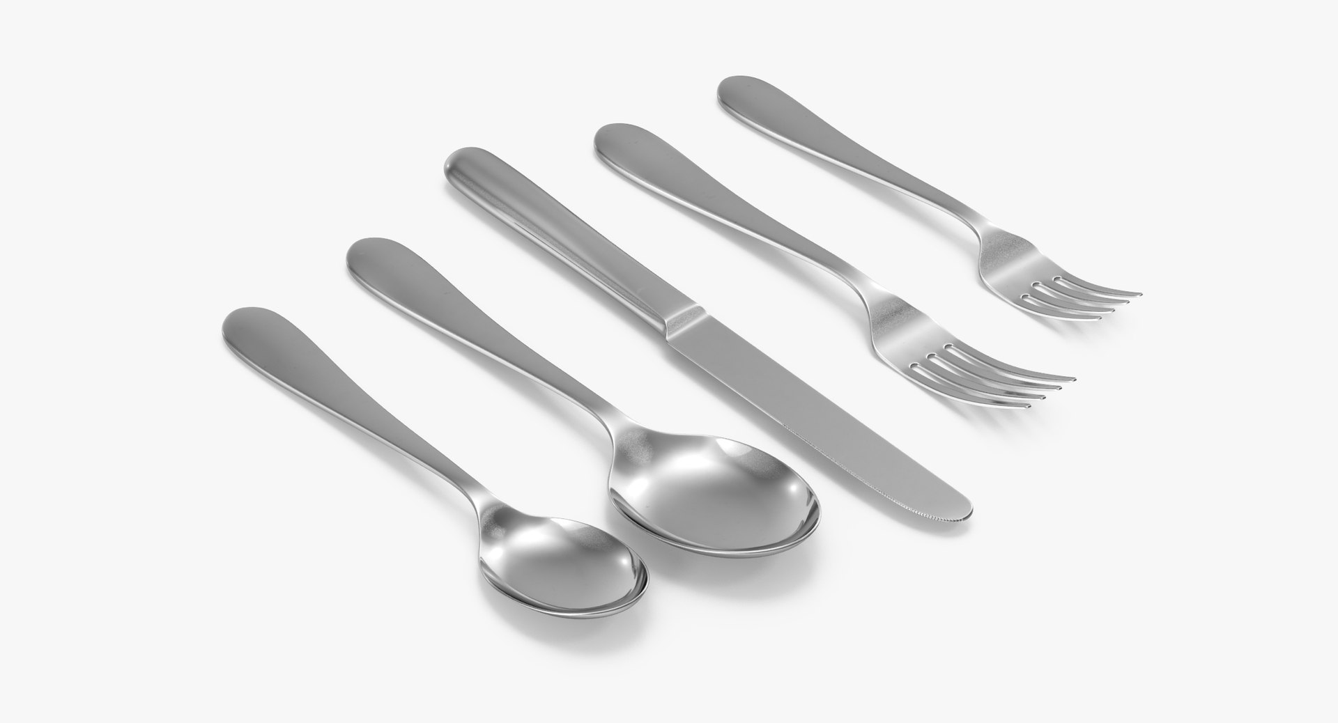 Simple Flatware Set 01 C4d