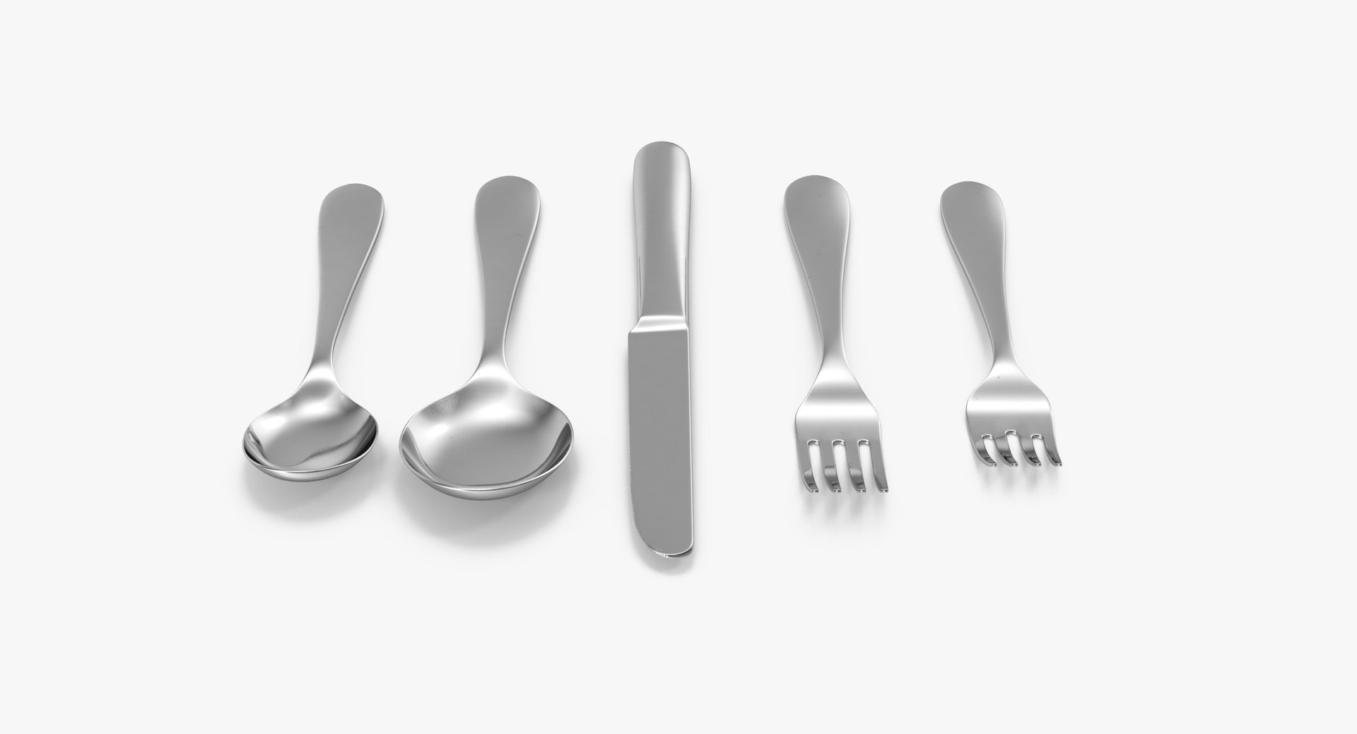Simple Flatware Set 01 C4d