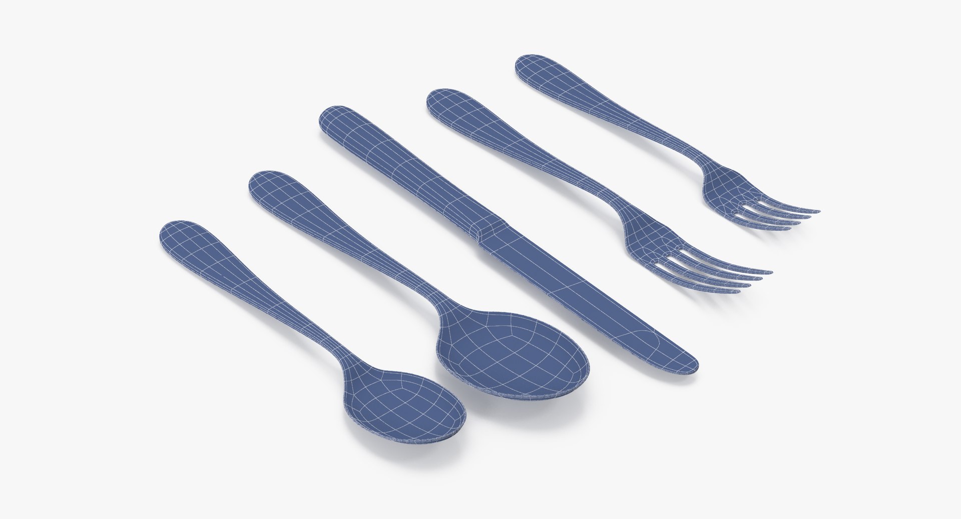 Simple Flatware Set 01 C4d