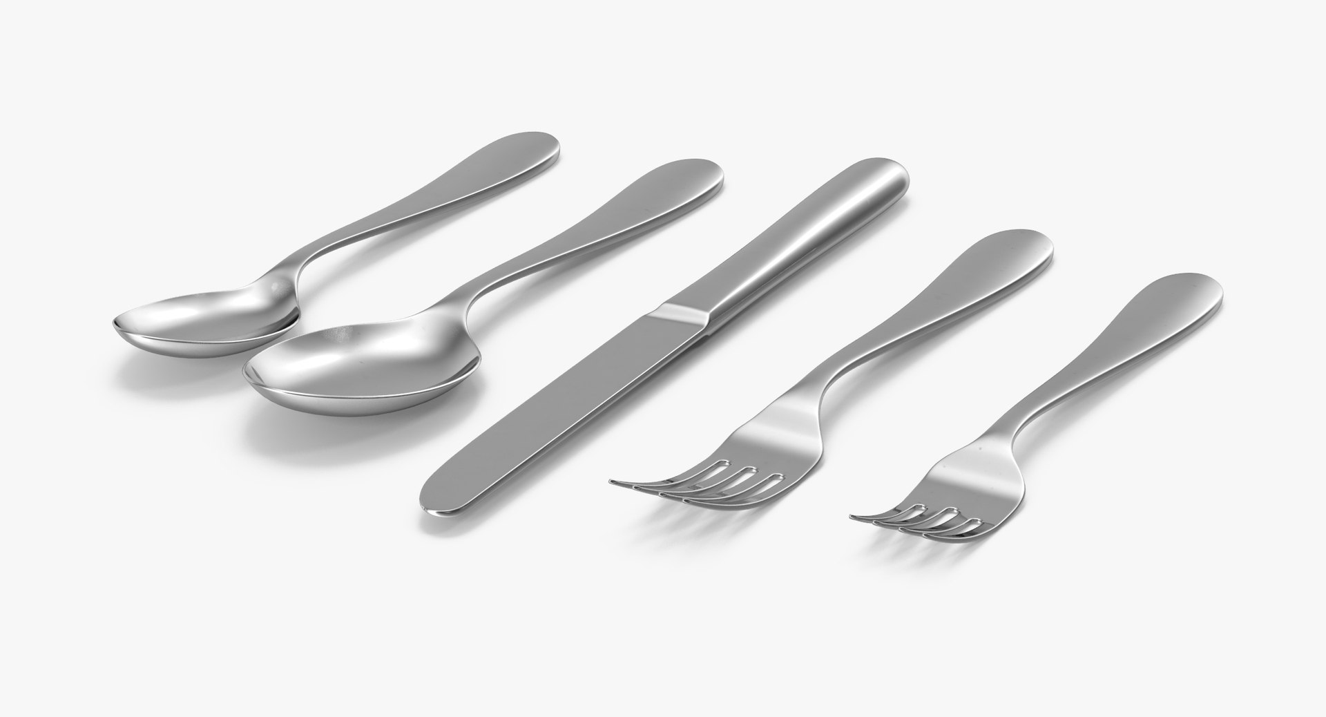 Simple Flatware Set 01 C4d