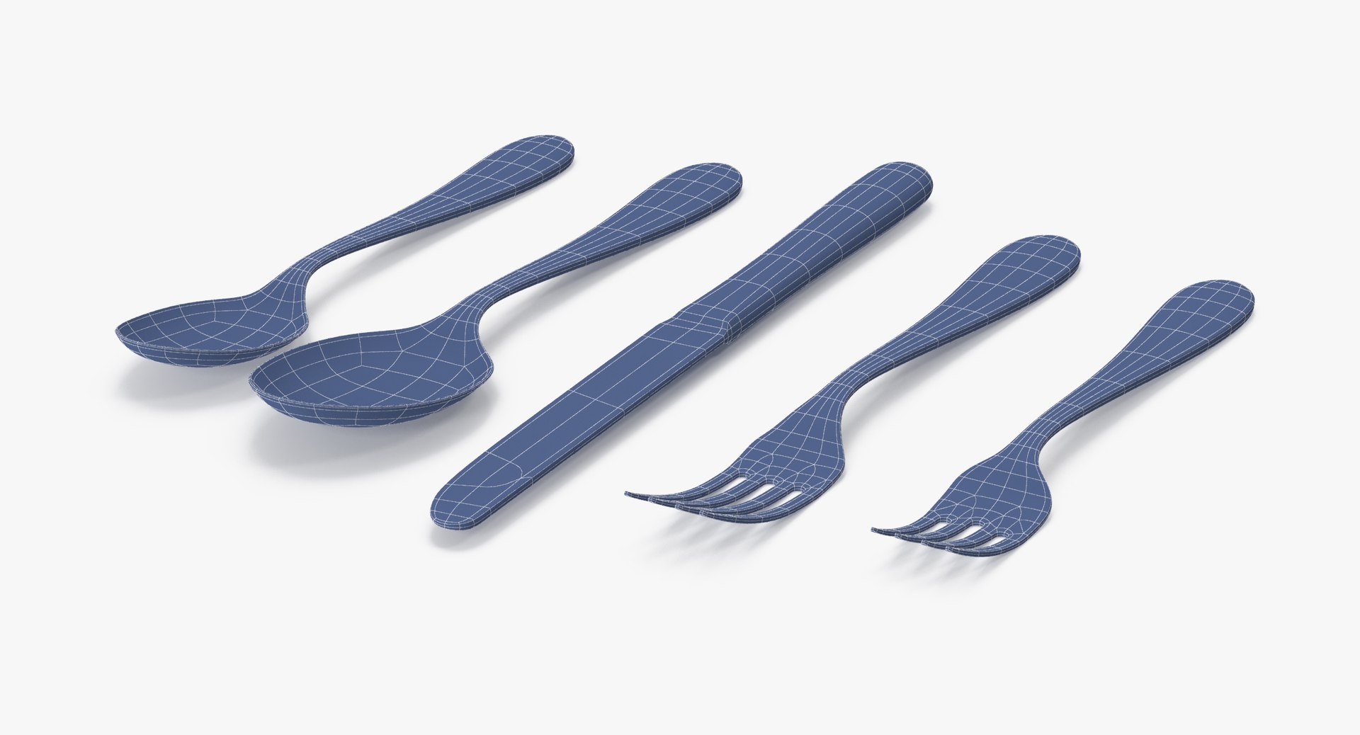 Simple Flatware Set 01 C4d