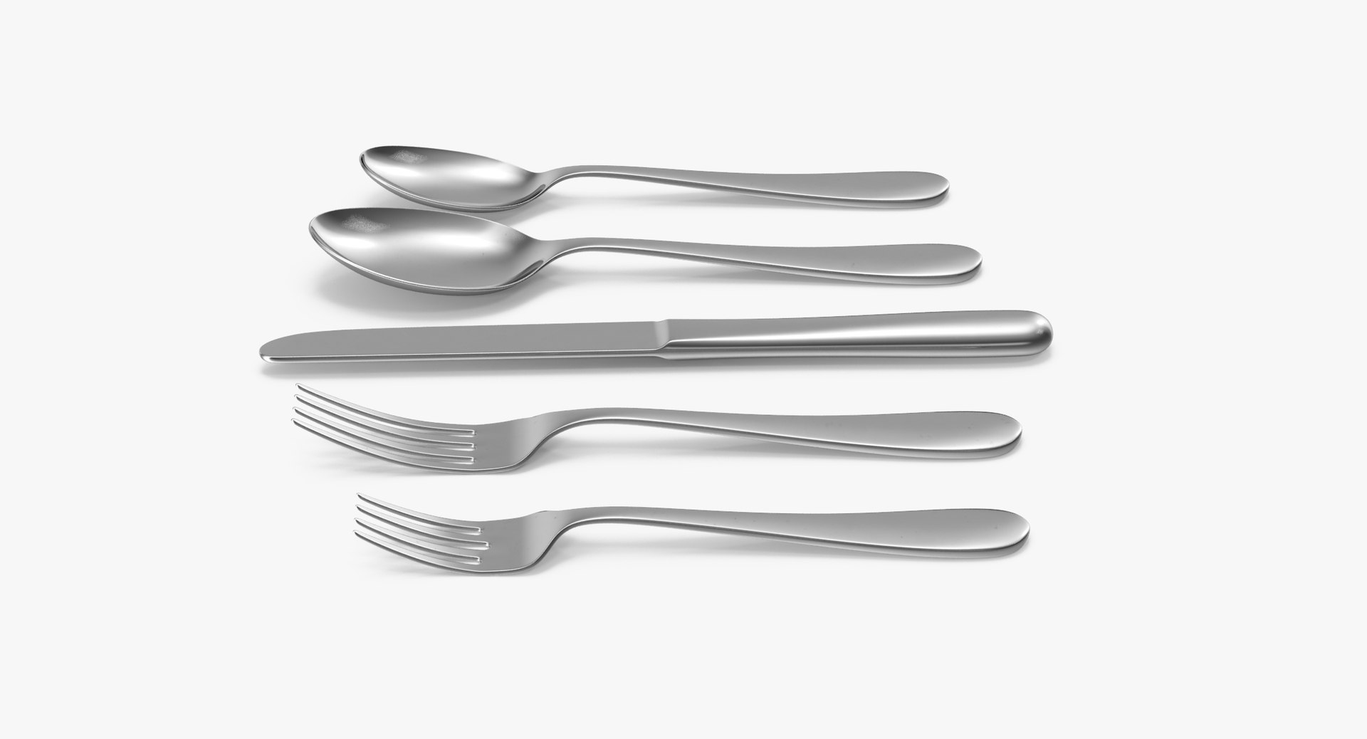 Simple Flatware Set 01 C4d