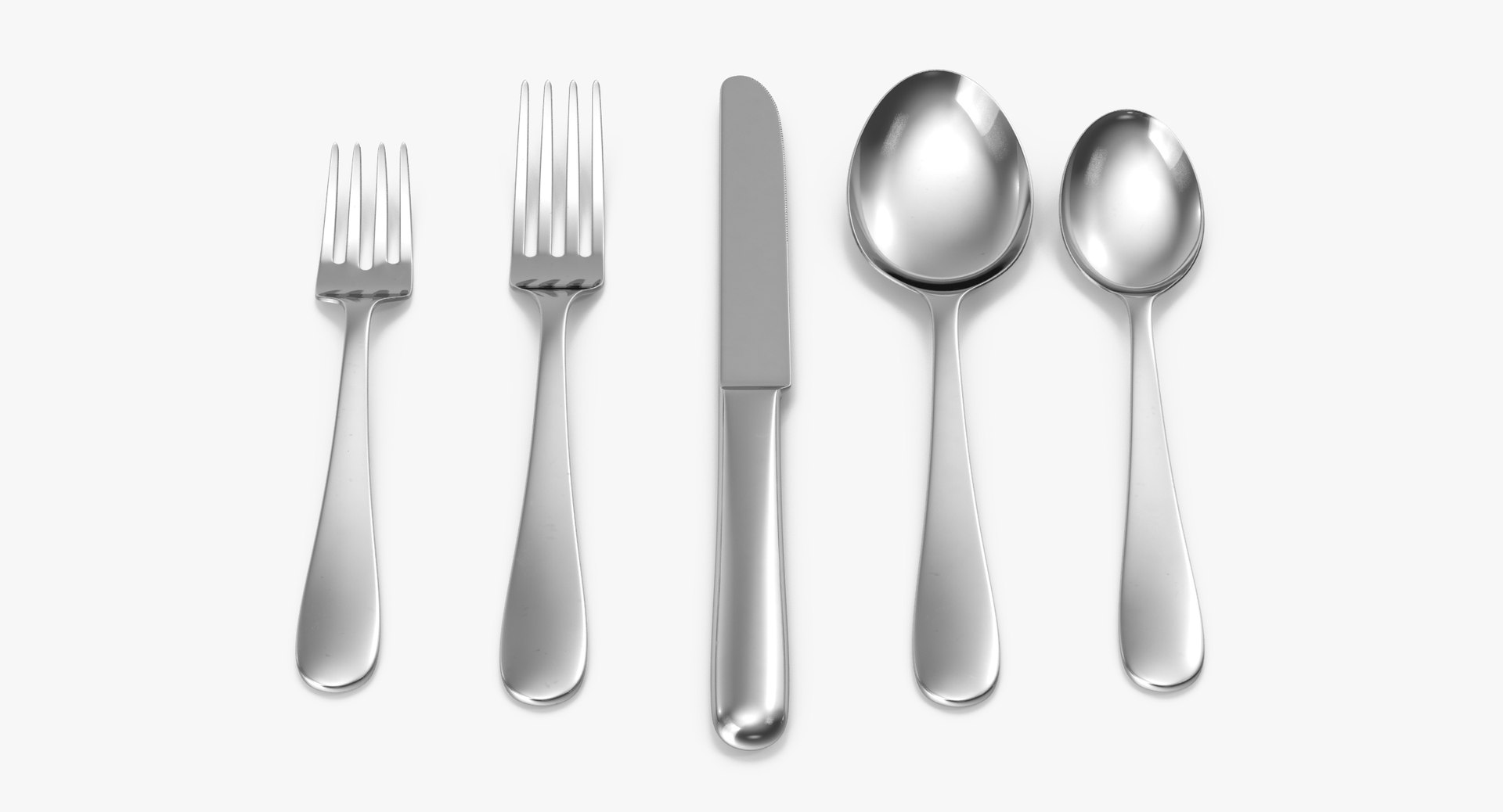 Simple Flatware Set 01 C4d