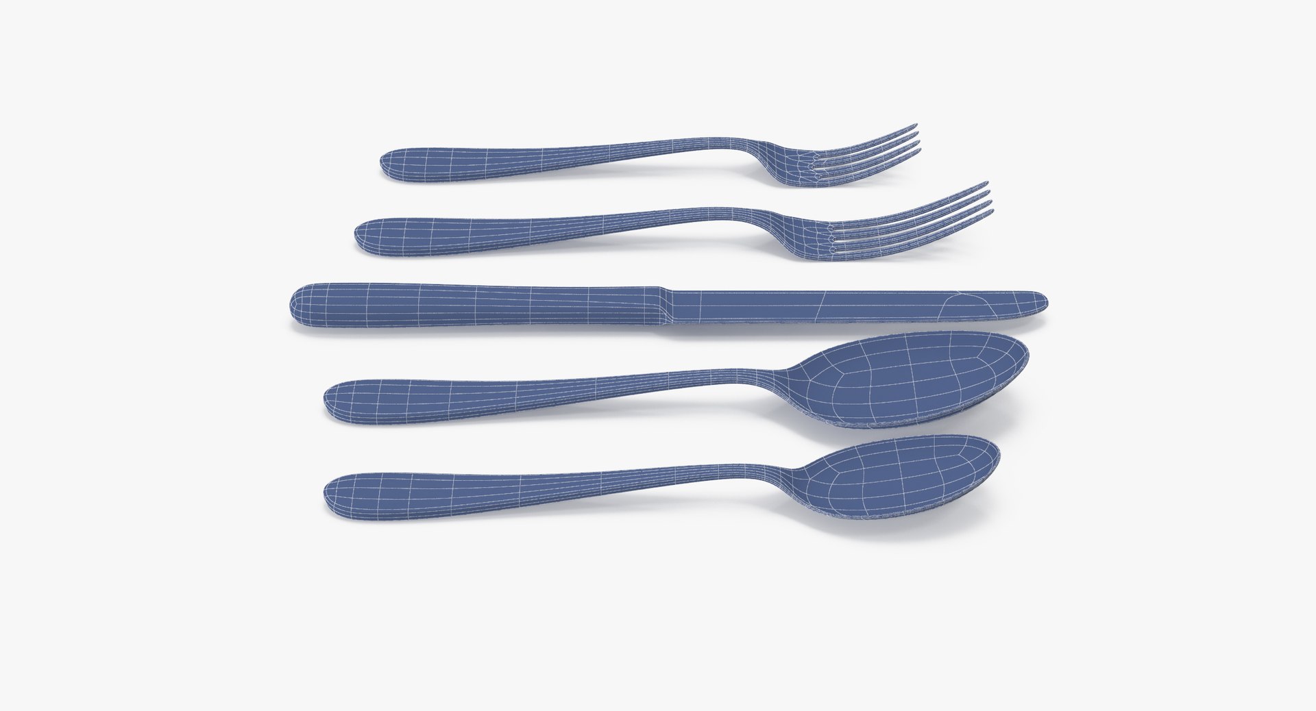 Simple Flatware Set 01 C4d