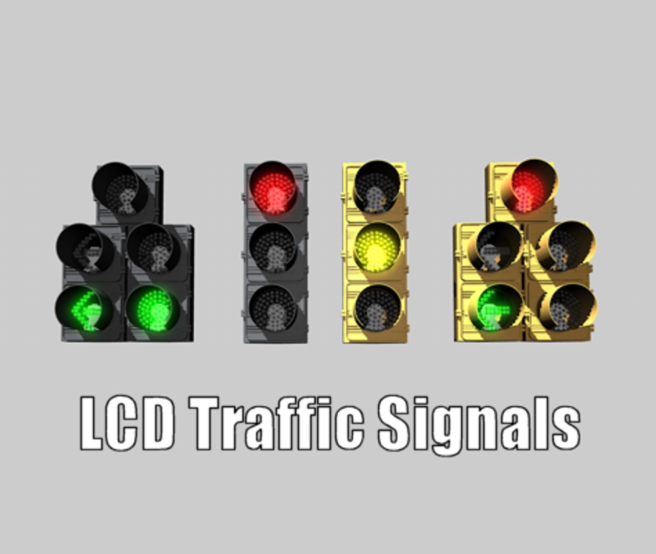 Lcd Traffic Signals 3d C4d