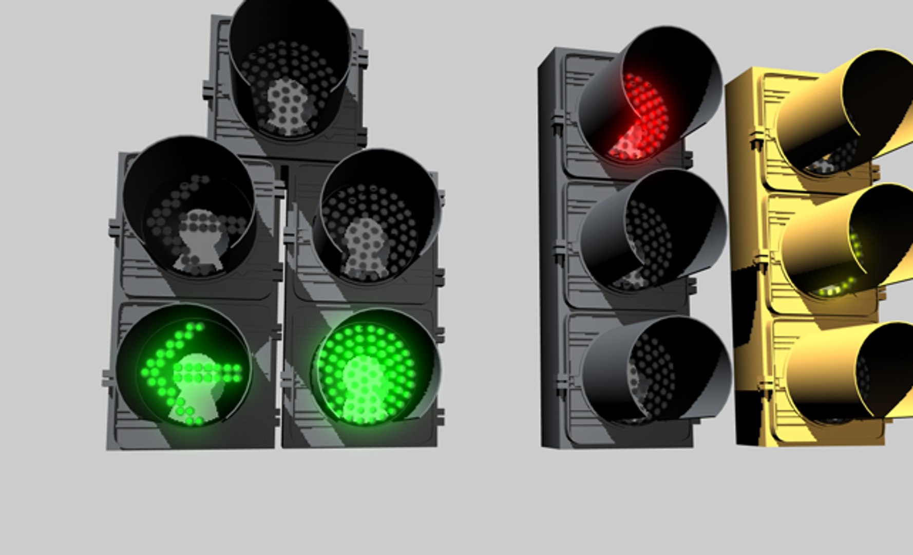 Lcd Traffic Signals 3d C4d