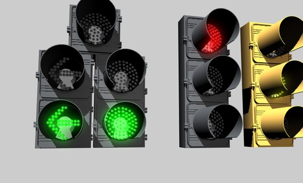 lcd traffic signals 3d c4d